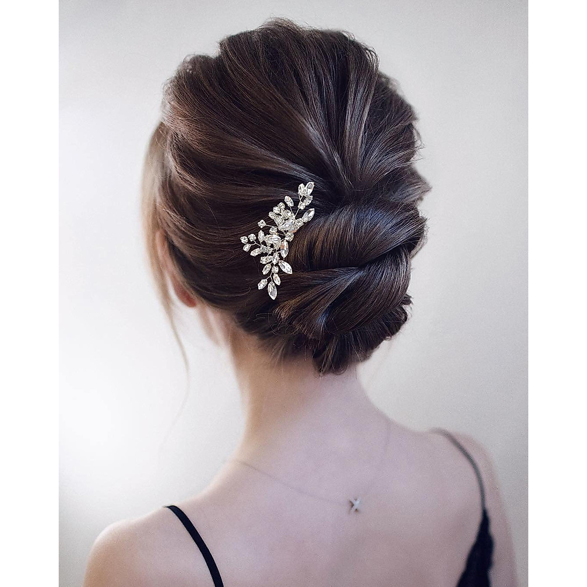 Bridal Hair Accessories, Beusoulover 3pcs Crystal Wedding Hair Pieces, Handmade Rhinestone Bridal Hair Pin for Women, Girls, Bridesmaids (Silver)