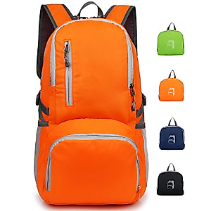 Packable Lightweight Hiking Backpack,Oliomp-35L Waterproof Foldable Travel Backpack Suitable for men and women camping outdoor hiking and cycling.(Orange)