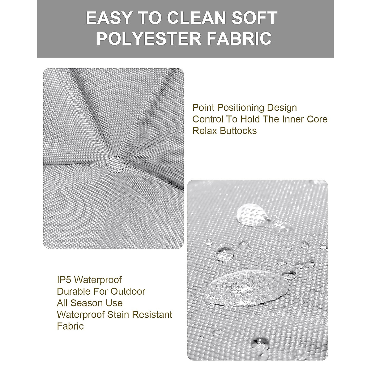 LCYY.JJ Outdoor Swing Cushions,Thicken 4'' Outdoor Bench Cushion 2-3 Seater with Backrest,Outdoor Porch Swing Cushions Placement with Ties, for Garden Recliner Seat Furniture Patio/light gray