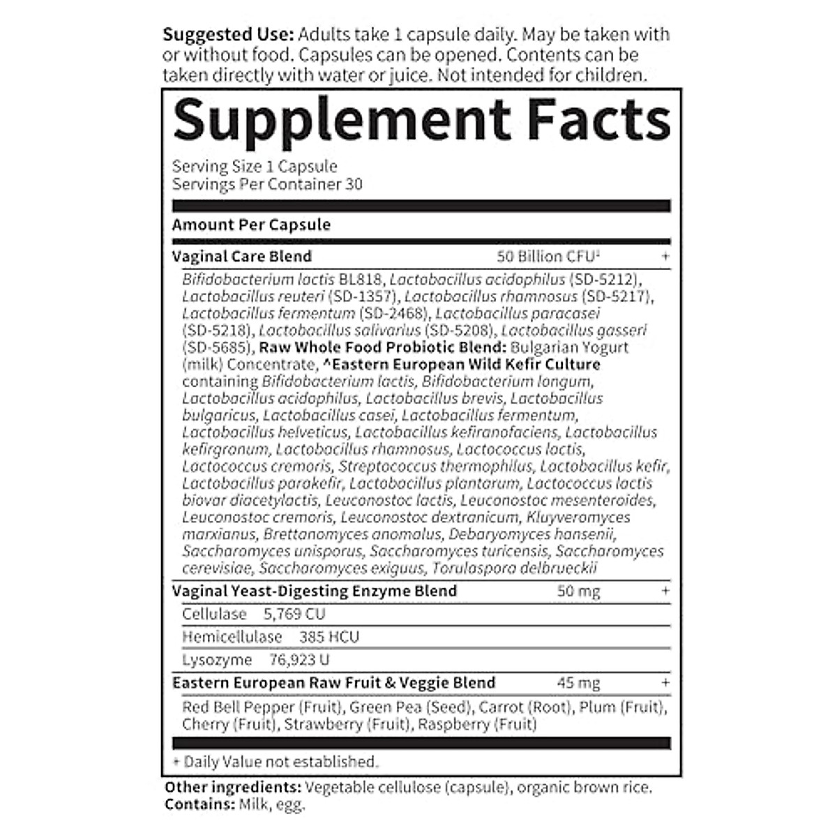 Garden of Life - Raw Probiotics Vaginal Care (Veggie Caps) - 30 Vegeterian Capsules