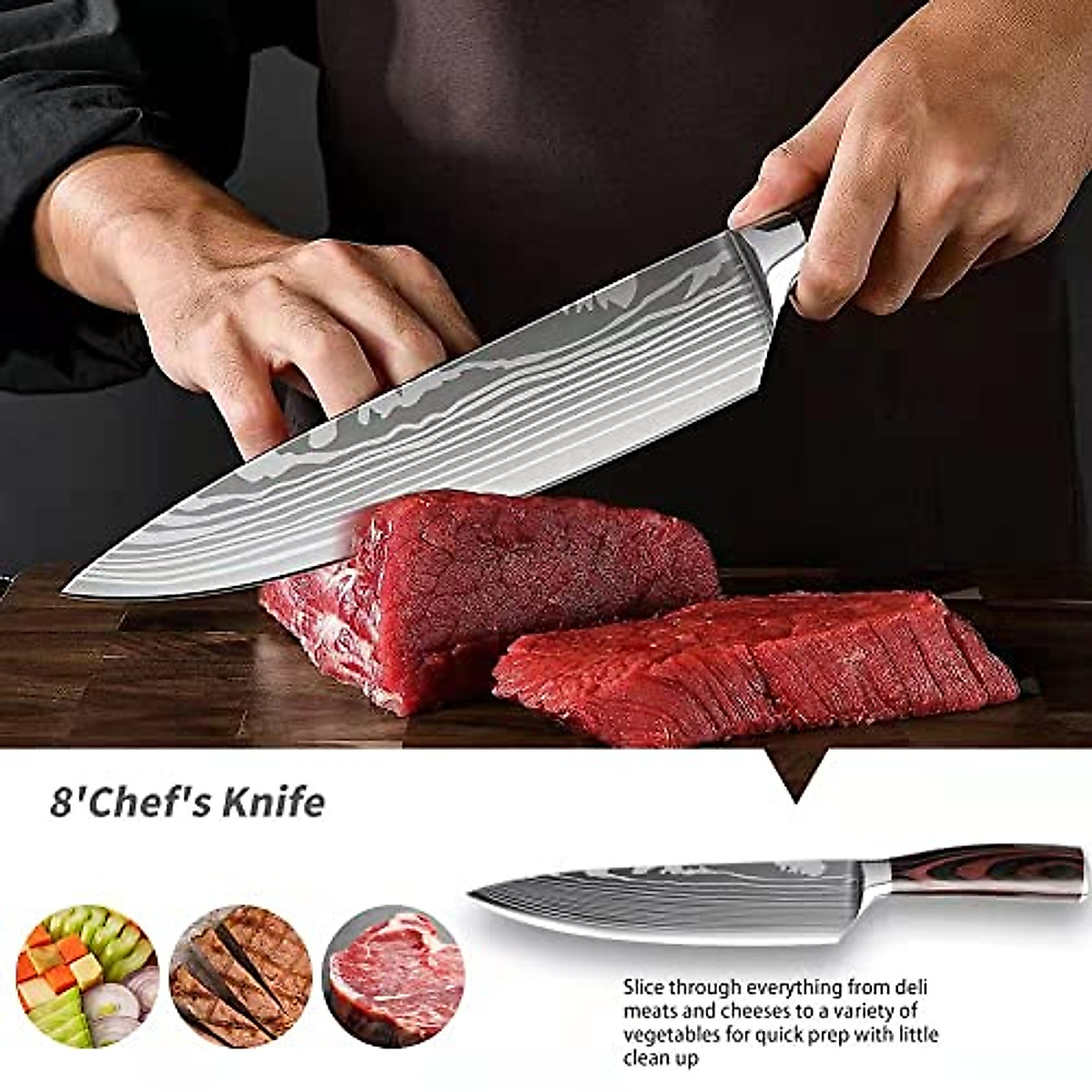 Hong Won Knife Set,3.5-8 Inch Set Boxed Knives,Premium German Stainless Steel Kitchen Knife,5 Pieces Knife Set-厨房刀套装