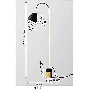 Floor Lamp Standing Lamp Modern Reading Floor Lamp Crafts LED Floor Lamps with Adjustable Neck LED Floor Task Light for Living Room,Bed Room,Office，Black/Brass Gold Modern Standing Lamp Retro floor la