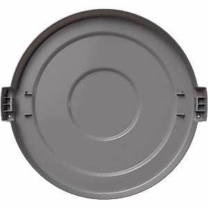 SPARTA Bronco Waste Container Trash Can Lid, Round Trash Bin for Disposal, 20 Gallons, Gray, 84102123