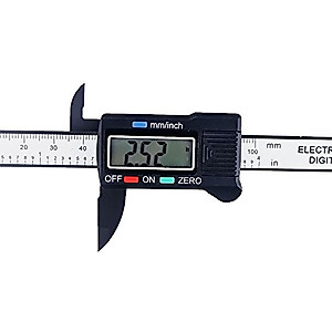 100mm/4" LCD Digital Electronic Carbon Fiber Vernier Calipers Gauge Micrometer with Large LCD Screen Display Inch/Metric