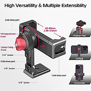 ULANZI Selfie Mirror Kit for Smartphone, Phone Holder with Cold Shoe & Flip Mirror, Video Live Streaming Camera Vlogging Accessories, Applicable for iPhone 14 13 12 X Pro Max Rig Sony Canon DSLR