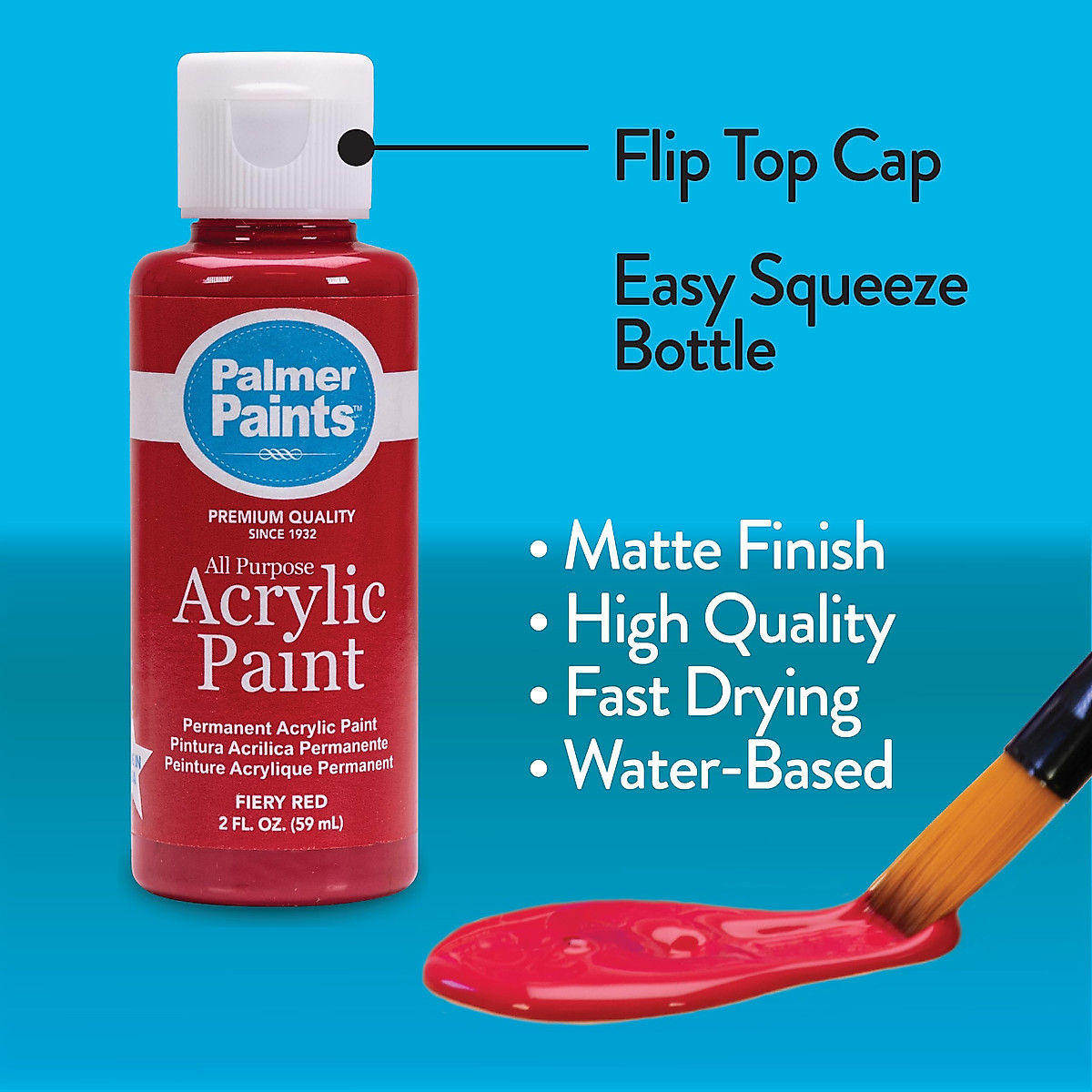 Palmer 2oz 16 Color Acrylic Paint Set, Perfect Color Selection