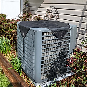 F&J Outdoors Central Air Conditioner Cover for Outside Units, Black Top Net Breathable AC Cover (Mesh, 32"x32")