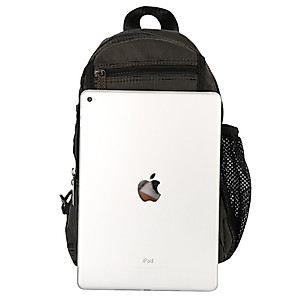 Vanlison Crossbody Sling Bag Backpack Chest Shoulder Bag Unisex Black Fits iPad