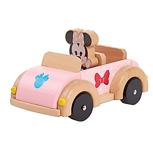Disney Wooden Toys Minnie Mouse Figure and Vehicle, Officially Licensed Kids Toys for Ages 3 Up by Just Play