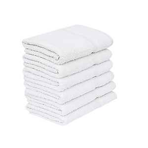 GOLD TEXTILES 60 White Economy Bath Towels Bulk (24x48 Inch) Cotton Blend for Softness-Commercial Grade Easy Care