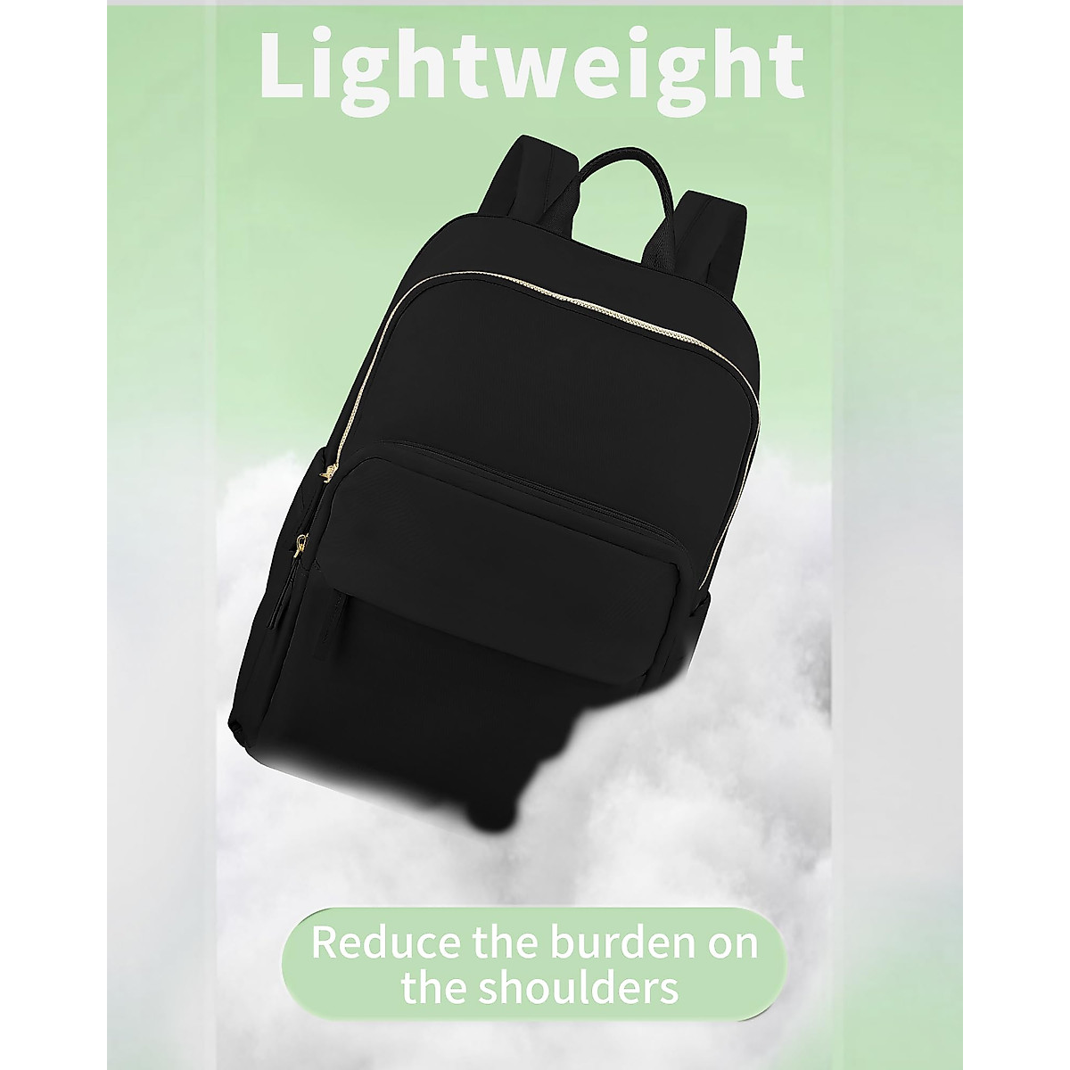 Laptop Backpack Women Teacher Black Backpack Work Computer Backpack with Laptop Compartment College Waterproof Anti Theft Backpack Casual Daypack Business Travel Backpacks for Women Carry On Bag