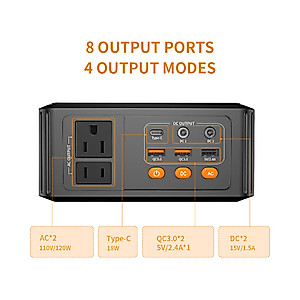 H124 HOWEASY 88wh Portable Power Station,120W power station Lithium Battery Power with 2 110V AC Socket LED Light for Camping