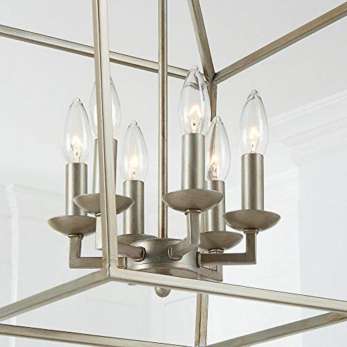 Home Decorators Collection Weyburn 6-Light Antique Silver Leaf Caged Chandelier