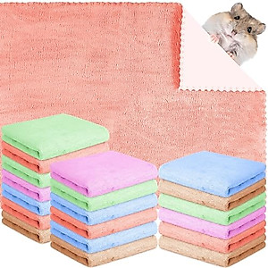 Panelee 20 Pcs Reusable Puppy Pads Waterproof Guinea Pee Pad Washable Pee Pads for Dogs Fleece Cage Liner Blankets Accessories Small Animals Bedding Mats Sleep Mat Pad Cover (Multicolor,18x24 in)