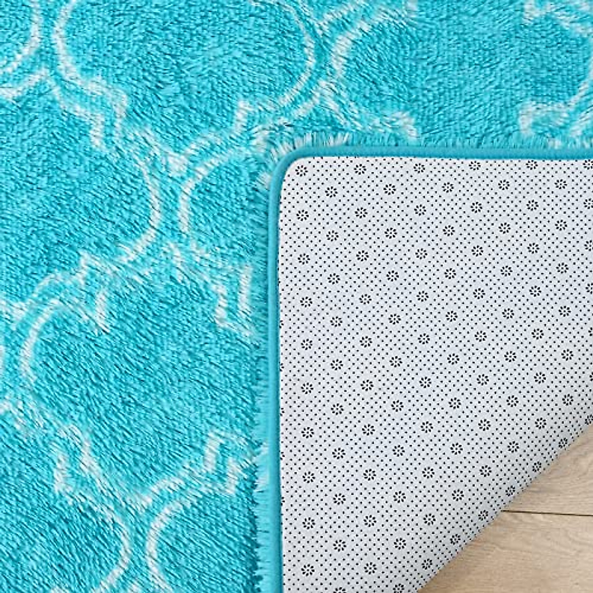 Idailic Fluffy Shaggy Area Rug 4x6 ft Large Fuzzy Plush Carpet for Bedroom Nursery Rugs for Girls Boys Room,Living Room,Playroom,Dorm,Home Decor,Baby Blue Rug