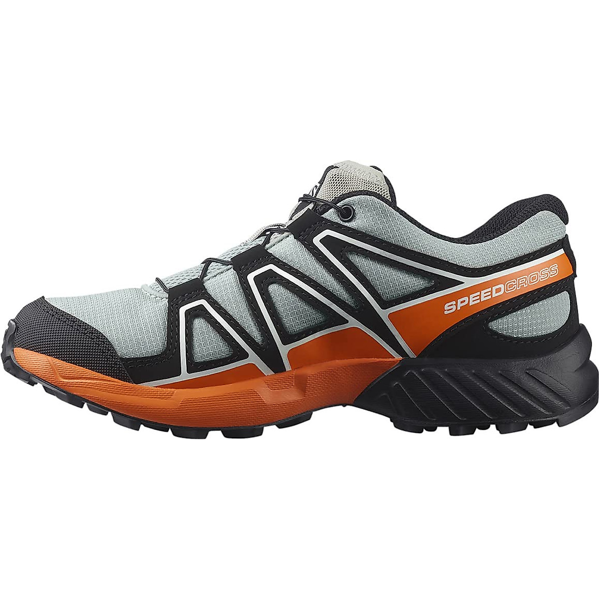Salomon Speedcross Trail Running Shoes, Wrought Iron/Black/Vibrant Orange, 6 Big Kid