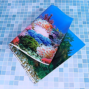 balacoo Fish Tank Background Fish Tank 10 Gallon Aquarium Background Sticker 3D Double- Sided Durable Wallpaper Fish Tank Backdrop Decorative Pictures 3D Aquarium Background 3D Aquarium Background
