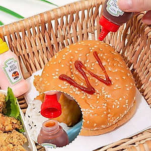 YHCHLHFF 143 Pcs Bento Box accessories Condiment Squeeze Bottles Kids Lunch Accessories Reusable Sauce Containers Mini Ketchup Bottle And Animal Fruit Food Toothpicks