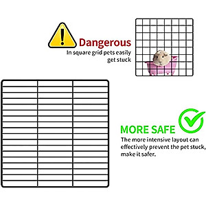 LURIVA DIY Guinea Pig Cage with Mat, Small Animal Playpen with Mat, Pet Playpen, Rabbit Cage, Small Animal Cage, Puppy Dog Playpen, Indoor Outdoor Metal Wire Yard Fence,12 X 12 Inch, 12 Panels, Black