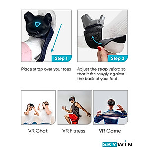 Skywin-VR Tracker Straps for HTC, Vive Tracker Straps -2 Pack, Adjustable Tracker Straps,VR Full Body Tracking for Foot, Tracking in Virtual Reality