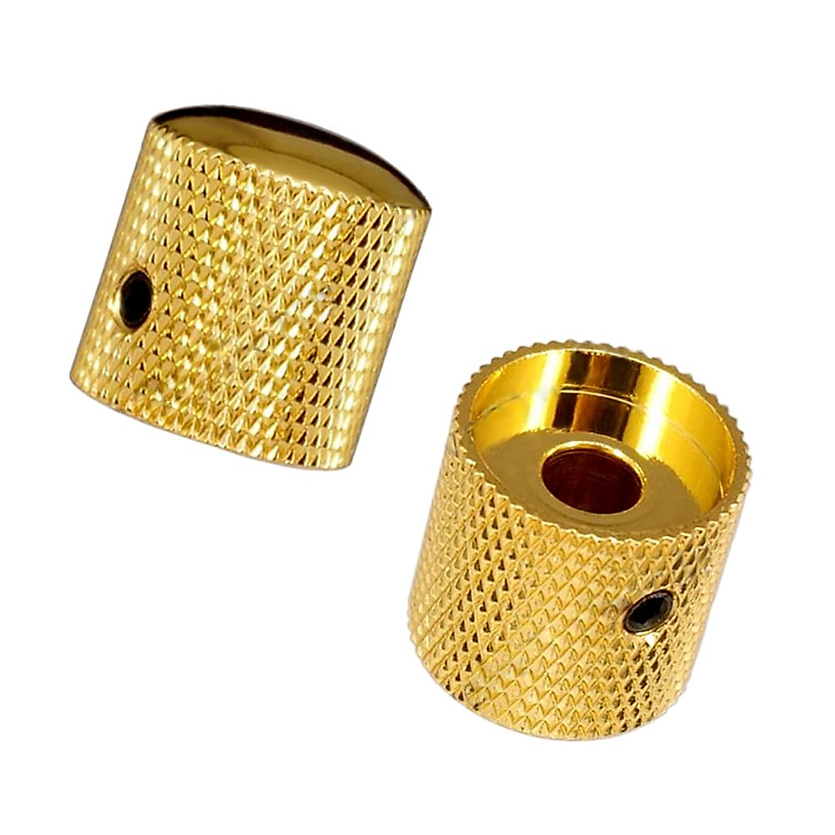 JD.Moon Pack of 4pcs Brass Dome Knob Volume Tone Control Knobs for Electric Guitar Bass Screw Type (Gold)