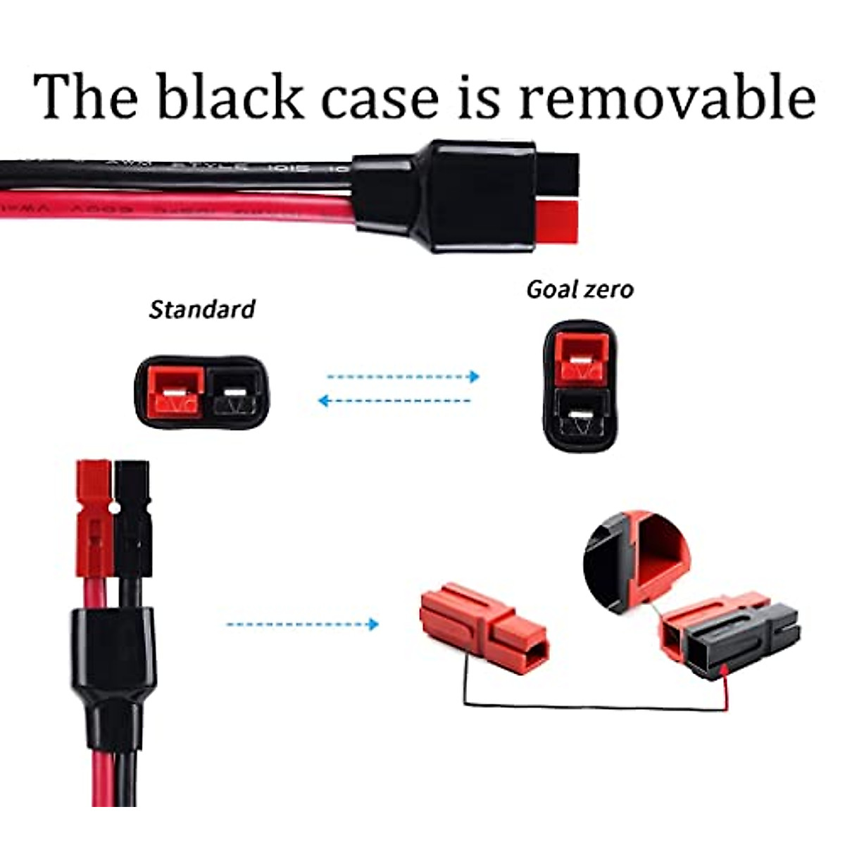 HCFeng 10AWG( M-C-4 )Connector to (an-der-Son )Female Power Solar Panel Cable Connector, Solar Connector to Ads Port Adapter for Goal Zero Yeti Portable Outdoor RV/Van Camping[60cm/2ft]