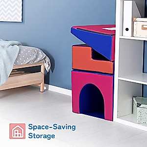 JOYMOR Indoor Soft Foam Climber Play Sets, Beginner Toddler Climber with Slide, Stairs and Ramp, Indoor Climbing Toys for Toddlers, Kids and Children