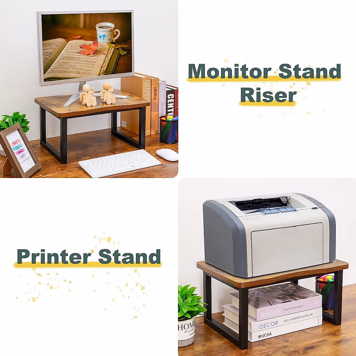 Itsst Wooden Step Stool,Stepping Stool for Adult & Kids，Wood One Step for Kitchen, Bedroom, Living Room, Bathroom Hold up to 500lbs