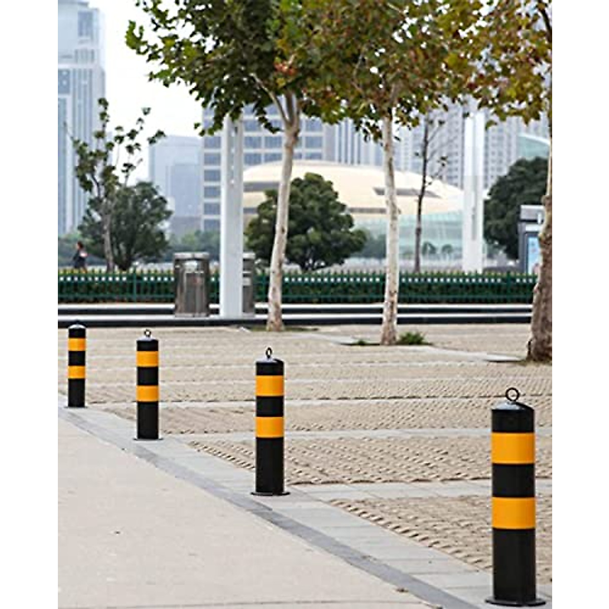 OUSIKA Parking Post, Parking Barrier, for Parking Lot Traffic Safety Street Cone, Parking Space Lock, Parking Pile, Ground Pile, Warning Column Bollard