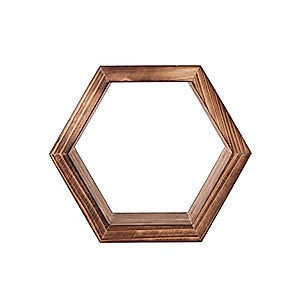 LANYUNBAN Hexagon Shelves Set of 3, Honeycomb Shelf, Wall Mounted Geometric Hexagon Shelves, Boho Wall Décor, Classic Geometric Decoration for Office, Bedroom and Living Room (Torchwood) (Torchwood)