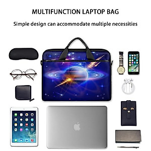 Planet Universe Laptop Computer Bag Waterproof Shoulder Messenger Bag 13-15 inch Durable Laptop Tote Bag with Shoulder Strap Handle Lightweight Crossbody Briefcase