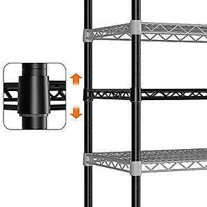 SINGAYE 5 Tier Adjustable Heavy Duty Storage Shelving Unit 1750LBS Shelves 18"D x 36"W x 71"H Black Industrial Garage Organizers