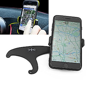 Heinmo for Cooper F54 F55 F56 Smartphone Cell Phone Cup Mount Holder with Cradle Rotatable Clip(for 3.5-5.5 Inch Phone) (Gray Rice)