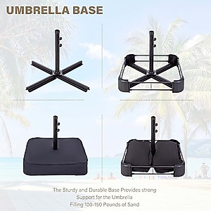 Cozy Daisy 15 FT Patio Umbrella With Base Included, Deck Umbrellas Outside With Stand