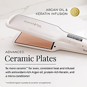 REMINGTON Shine Therapy Argan Oil & Keratin Infused 2 Inch Hair Straightener/Flat Iron