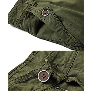 FOURSTEEDS Women's Casual Fitted Multi-Pockets Camouflage Twill Bermuda Cargo Shorts Army Green US 6