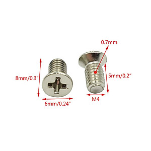 Hxchen 50Pcs M4 x 8mm Metric Phillips Flat Head Countersunk Bolts Machine Screws 304 Stainless Steel