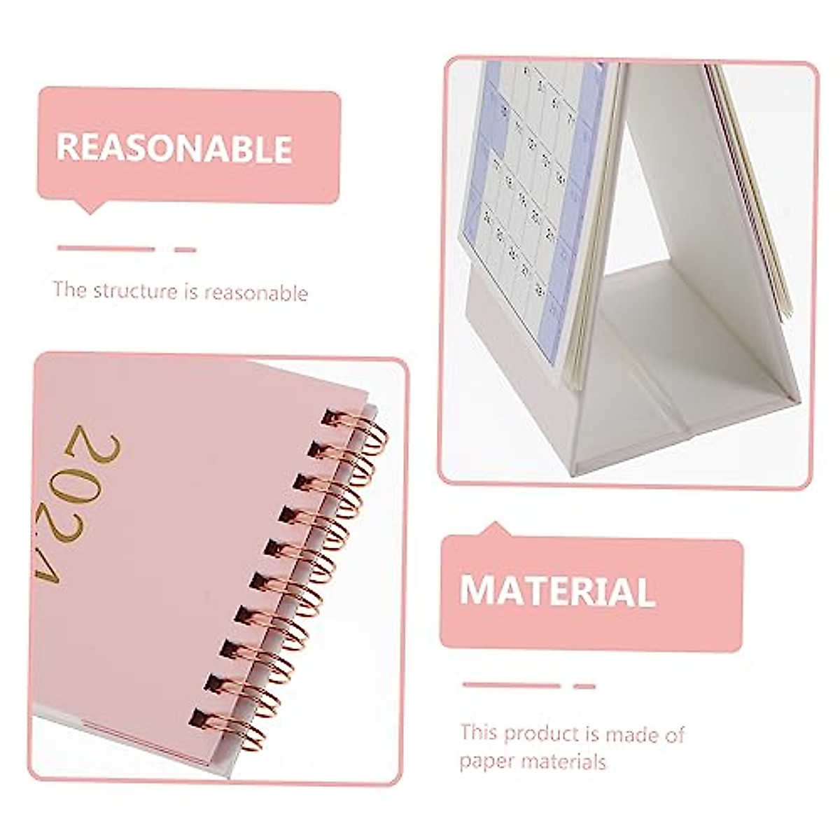 Didiseaon Easel Calendar 2024 Office Supplies Desk Calendar Daily Schedule Planner Mini Monthly Calendar Desk Pad Calendar To- Do Decor 2024 Desktop Calendar Scroll Simple Clamshell Paper