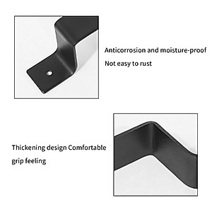 gaizda Barn Door Handle Black Steel Hardware，for Sliding Door Fence Door Wardrobe Drawer Garage Warehouse, Rustic Style (2pcs)