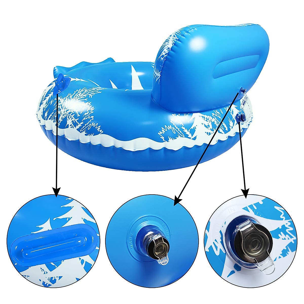 SUNSHINEMALL Snow Tube - 45 Inch Inflatable Snow Sled Snow Toys Sofa Shape for Kids and Adults Heavy Duty Inflatable Snow Tube Winter Outdoor Toys for Kids and Adults