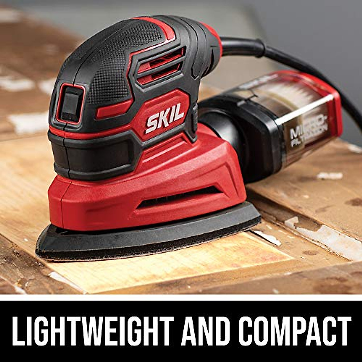 SKIL Corded Detail Sander, Includes 3pcs Sanding Paper and Dust Box - SR250801