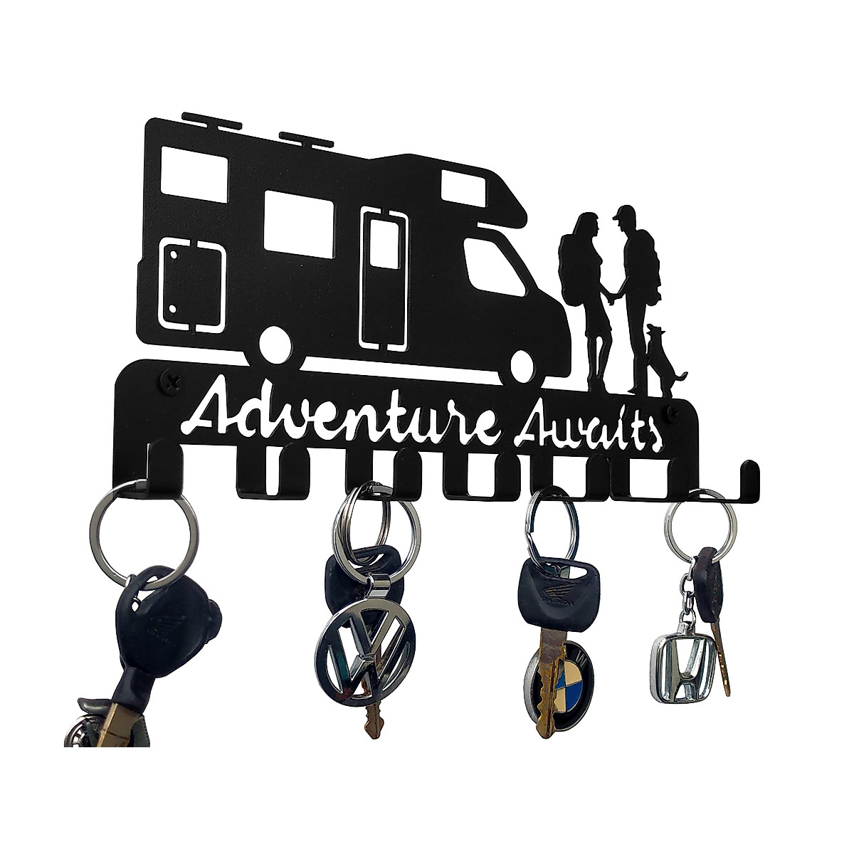 HeavenlyKraft Key Holder for Wall Adventure Awaits Key Holder Wall Mounted Key Holder Keychain Holder Keychain Hanger Metal Key Holder Key Rack for Wall Metal Key Rack for Entryway, Hallway