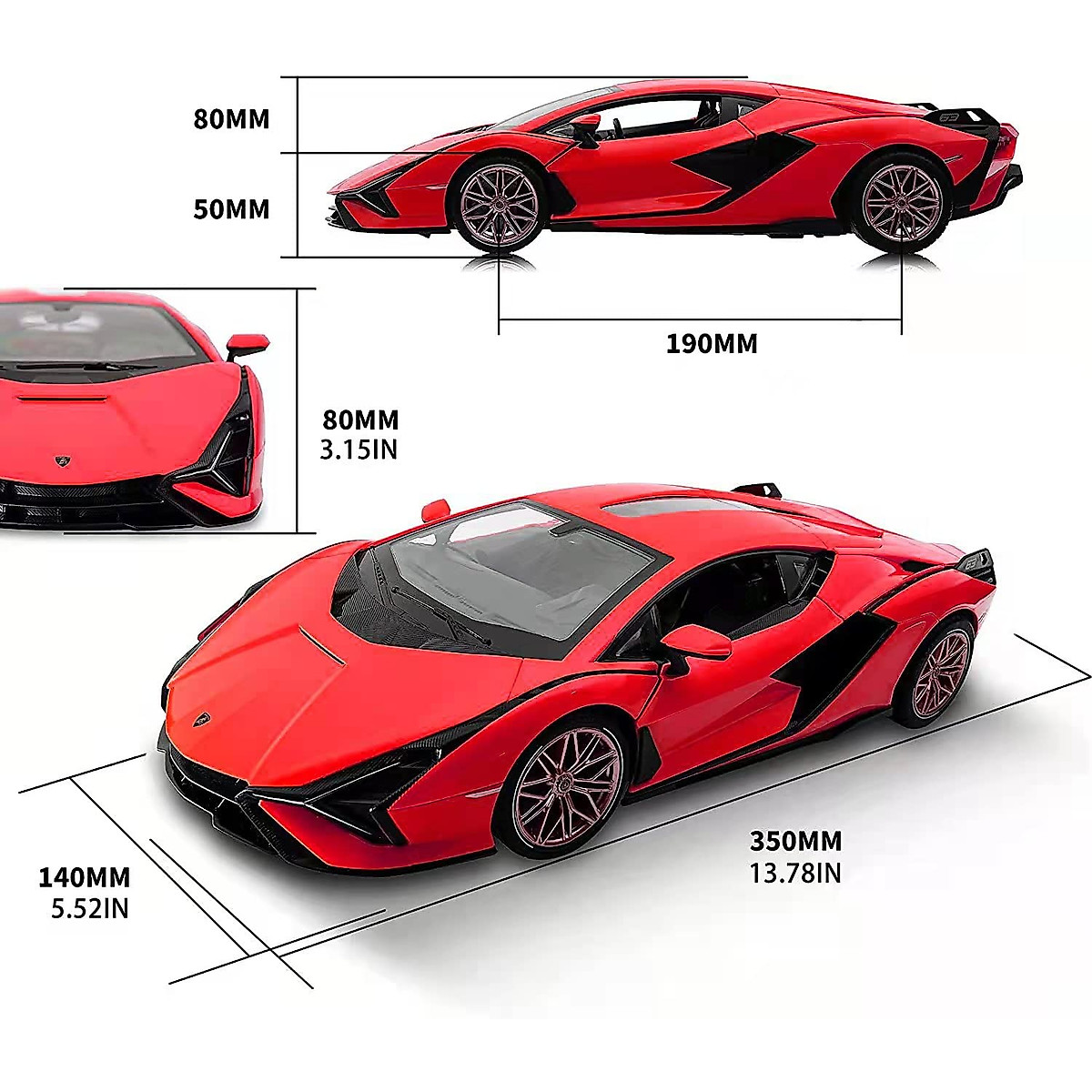 RASTAR RC Car 1/14 Scale 2.4Ghz Lamborghini Sian FKP 37 Radio Remote Control R/C Toy Car Model Vehicle (Red)