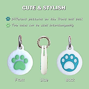 OwXiX Apple AirTag Cases Airtag Keychain Holder for Dog/Cat,Anti-Scratch Skin Cover&Water Resistant Silicone Protective Case for AirTag GPS Tracking with Keychain(2 Pack)