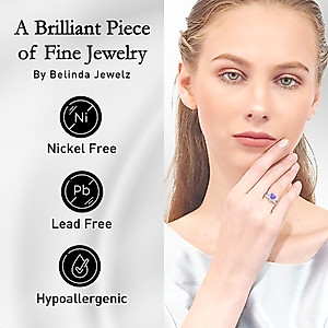 Belinda Jewelz Womens 925 Sterling Silver Purple Amethyst Gemstone Ring Size 6 Heart CZ Diamond Rhodium Twisted Band Jewelry Gift for Engagement Wedding