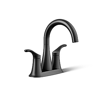 Kohler 27388-4-BL SIMPLICE® Centerset bathroom sink faucet, 1.2 GPM, Matte Black