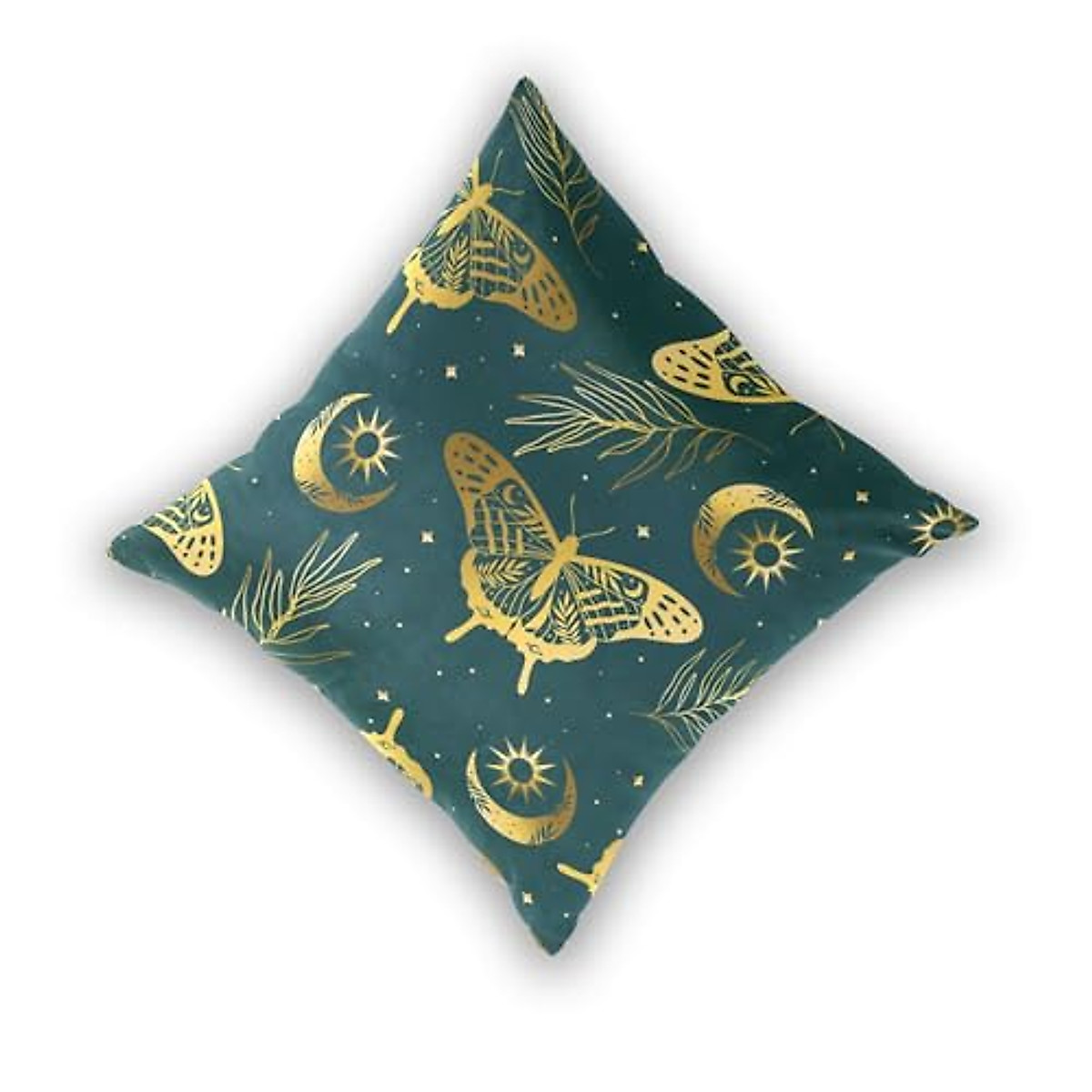 IIASOL Gold Butterflies Moon and Stars Throw Pillow Cover Set of 2-20 x 20 inch Pillowcases Square Accent Decorative Cushion Case for Living Room Bedroom Couch Sofa Chair Bed