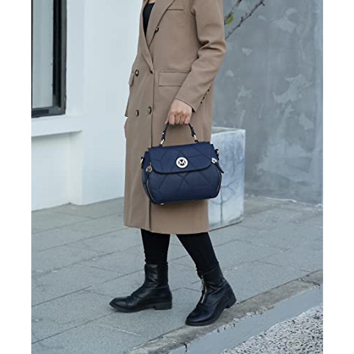 MKF Collection Satchel Bag for Women’s, Vegan leather Crossbody Handbag Top-Handle Purse