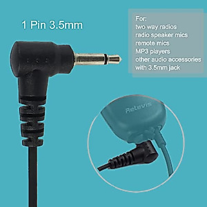 Retevis 3.5mm Acoustic Tube Receive Listen Only Earpiece 1 Pin, Compatible with 2 Way Radio Transceiver and Speaker Mic with 3.5mm Jack, Surveillance Earpiece with Coil Tube Clip for Police(1 Pack)
