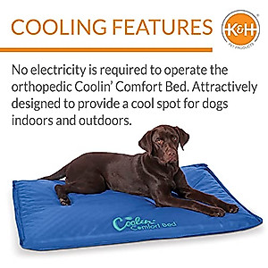 K&H Pet Products Coolin' Comfort Bed Orthopedic Dog Cooling Mat Blue Large 32 X 44 Inches
